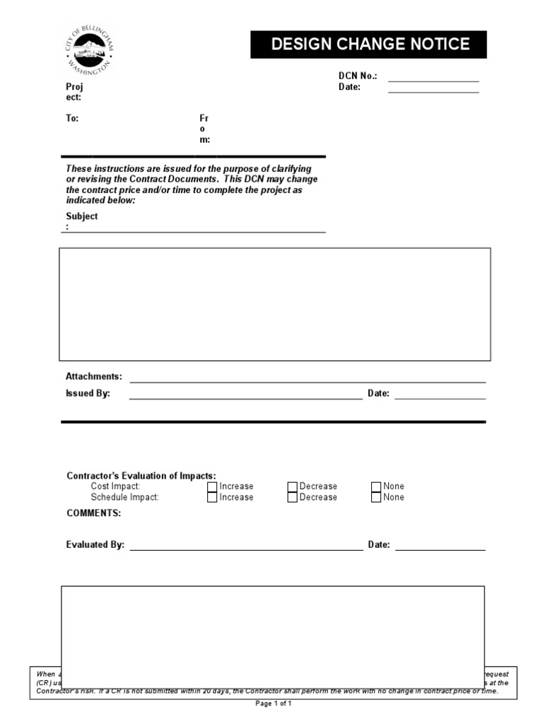 Design Change Noticeeferer | PDF