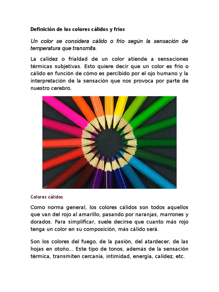 Colores Calidos | PDF | Artes del Lenguaje y Comunicación | Arte