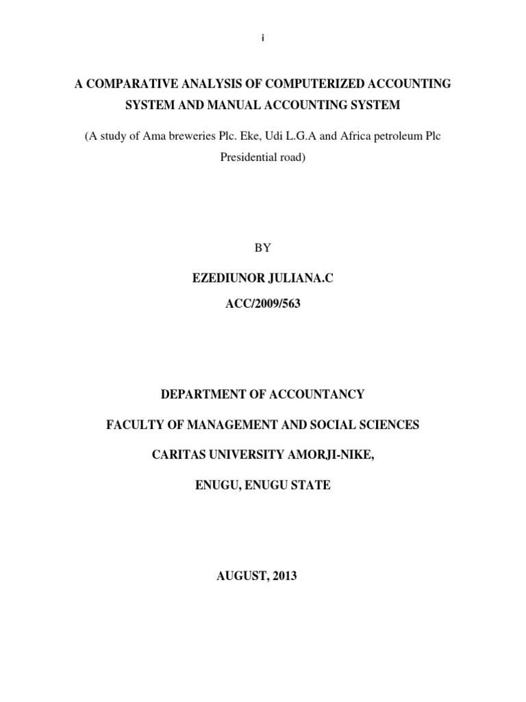 A Comparative Analysis of Computerized Accounting System and Manual ...