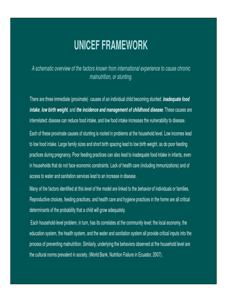 UNICEF Framework | PDF | Malnutrition | Public Health