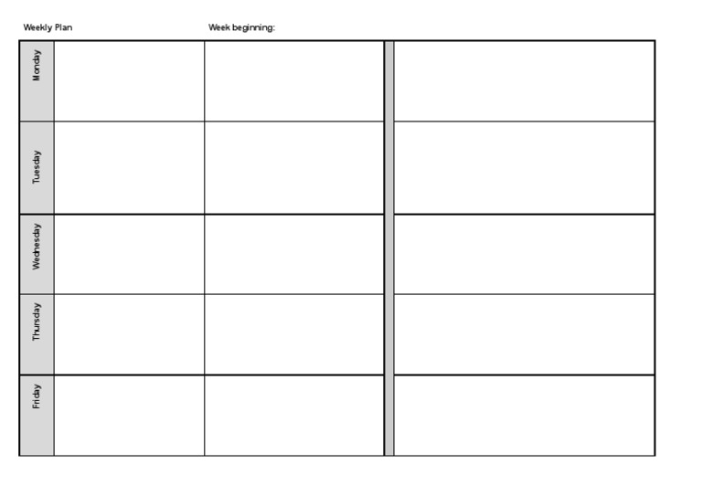 Weekly Plan Overview: Daily Schedule | PDF