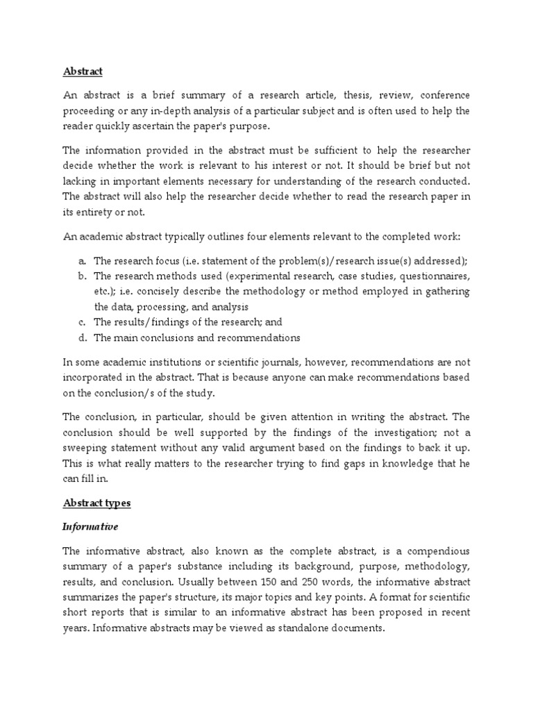 How To Write An Abstract | PDF | Abstract (Summary) | Truth
