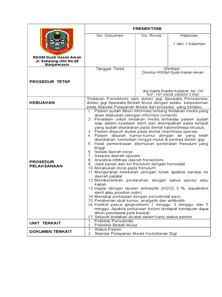 Protap Frenektomi | PDF