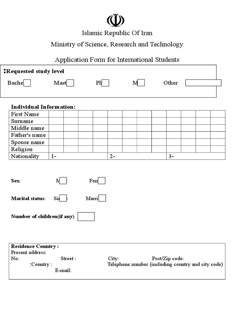 Islamic Republic of Iran Ministry of Science, Research and Technology ...