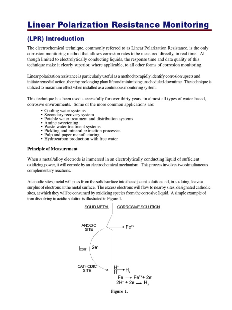 Linear Polarization Resistance Monitoring: (LPR) Introduction | Anode ...