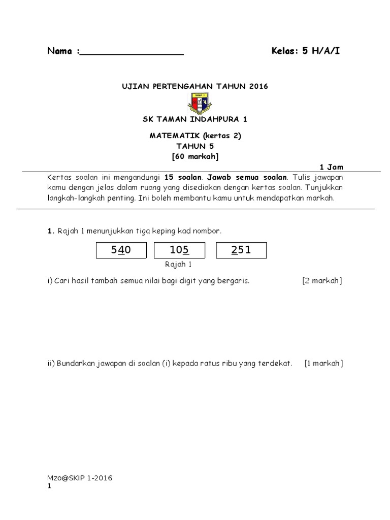 MATEMATIK Tahun 5 | PDF