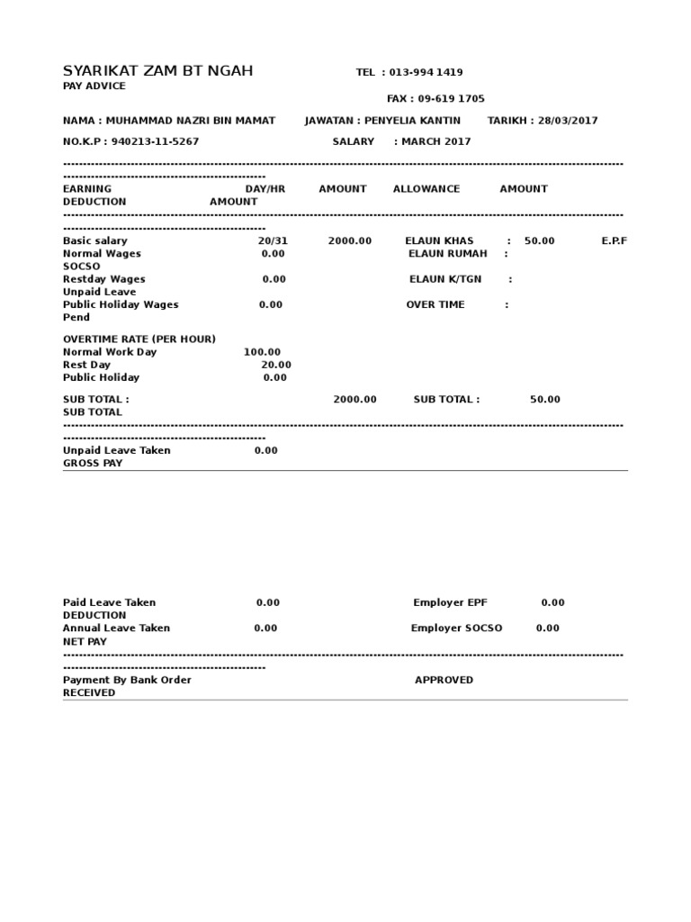 Pay Slip | Download Free PDF | Protectionism | Salary