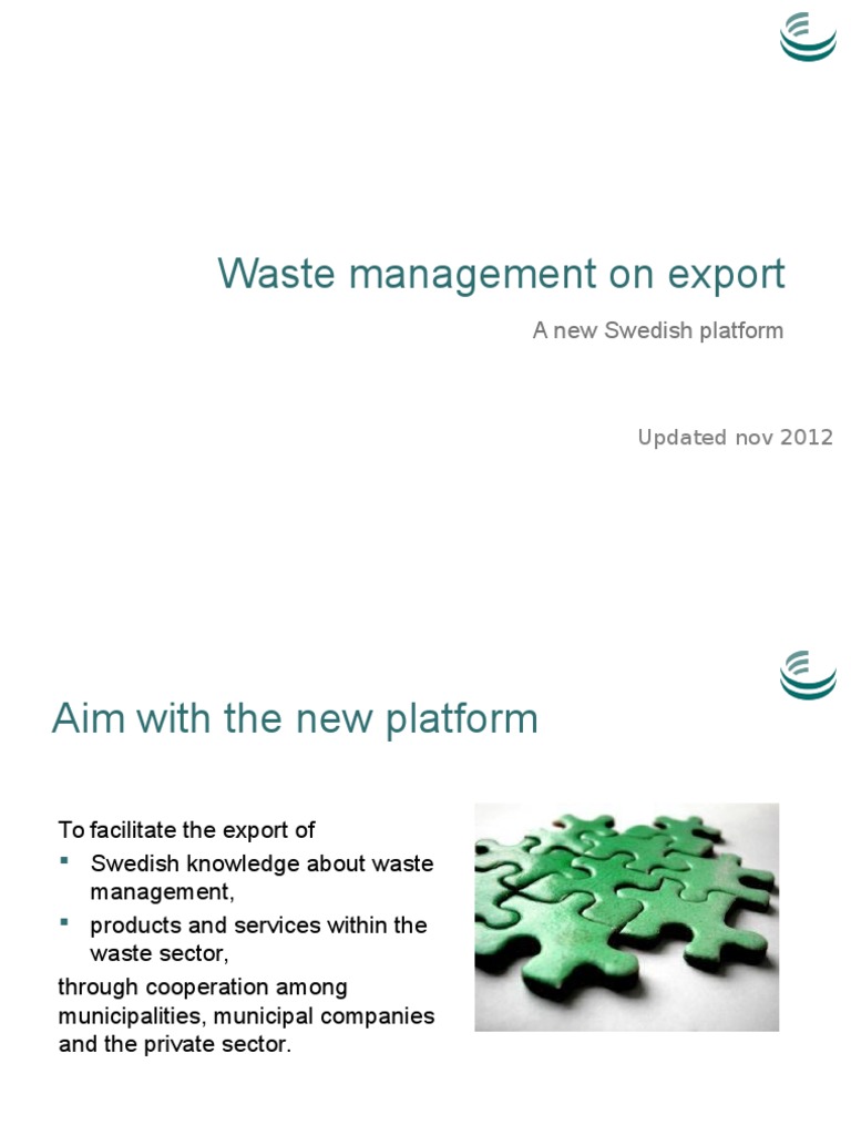 Waste Management On Export: A New Swedish Platform | PDF | Waste ...