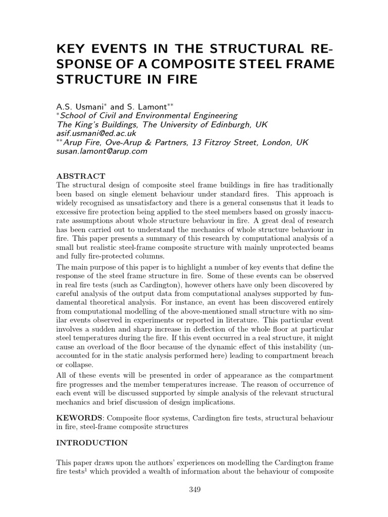 Structural Response of A Composite Steel Frame Structure | PDF ... Structural Response of A Composite Steel Frame Structure | PDF ...