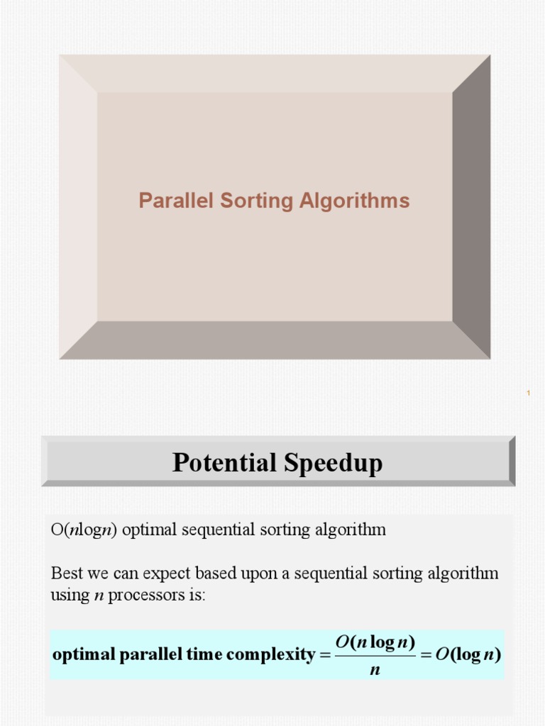 Parallel Sorting Algorithms Pdf Parallel Computing Time Complexity 0592