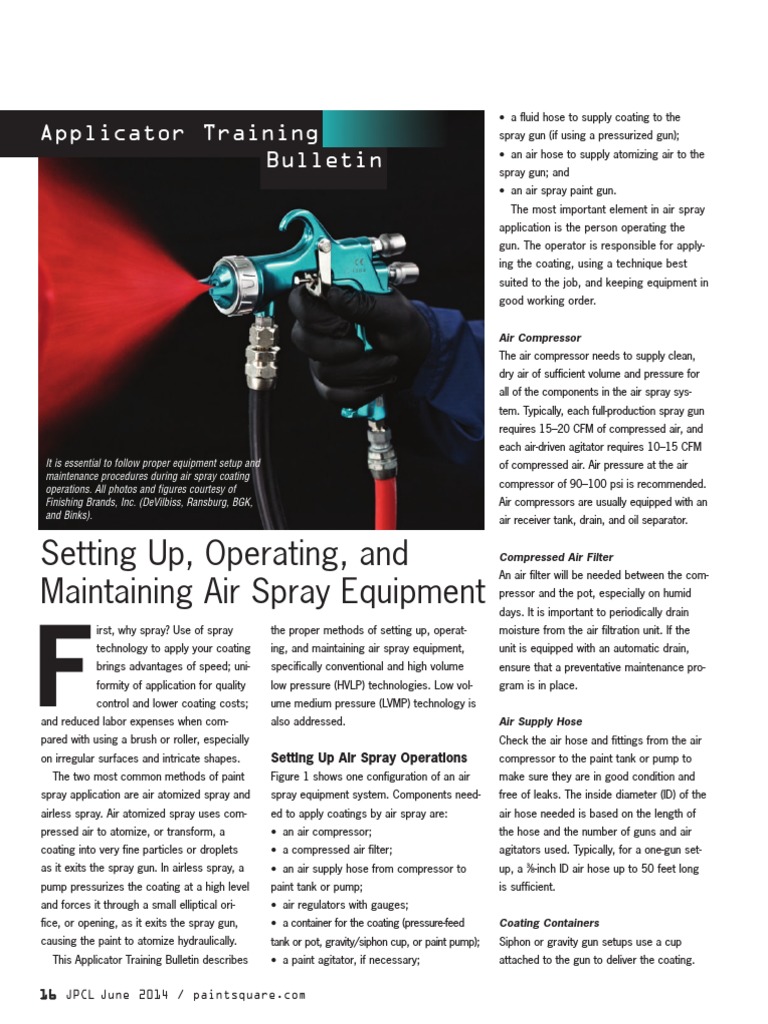 Spray Equipment Setup Guide | PDF | Paint | Pump
