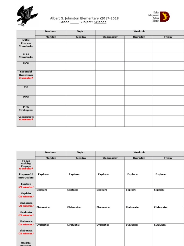 Science Lesson Plan Template 2017-2018 | PDF