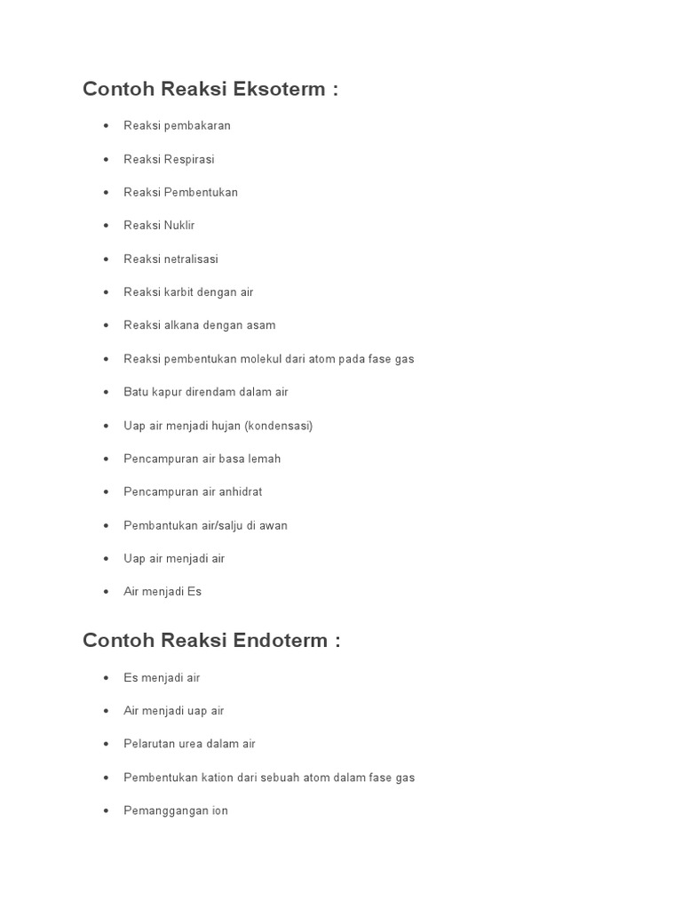 Contoh Reaksi Eksoterm | PDF