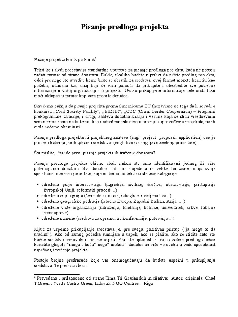 Pisanje Predloga Projekta | PDF