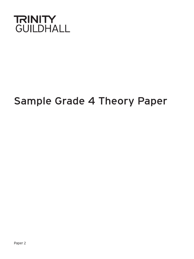 Grade 4 Sample Paper 2 For TRINITY COLLEGE | PDF | Minor Scale ...