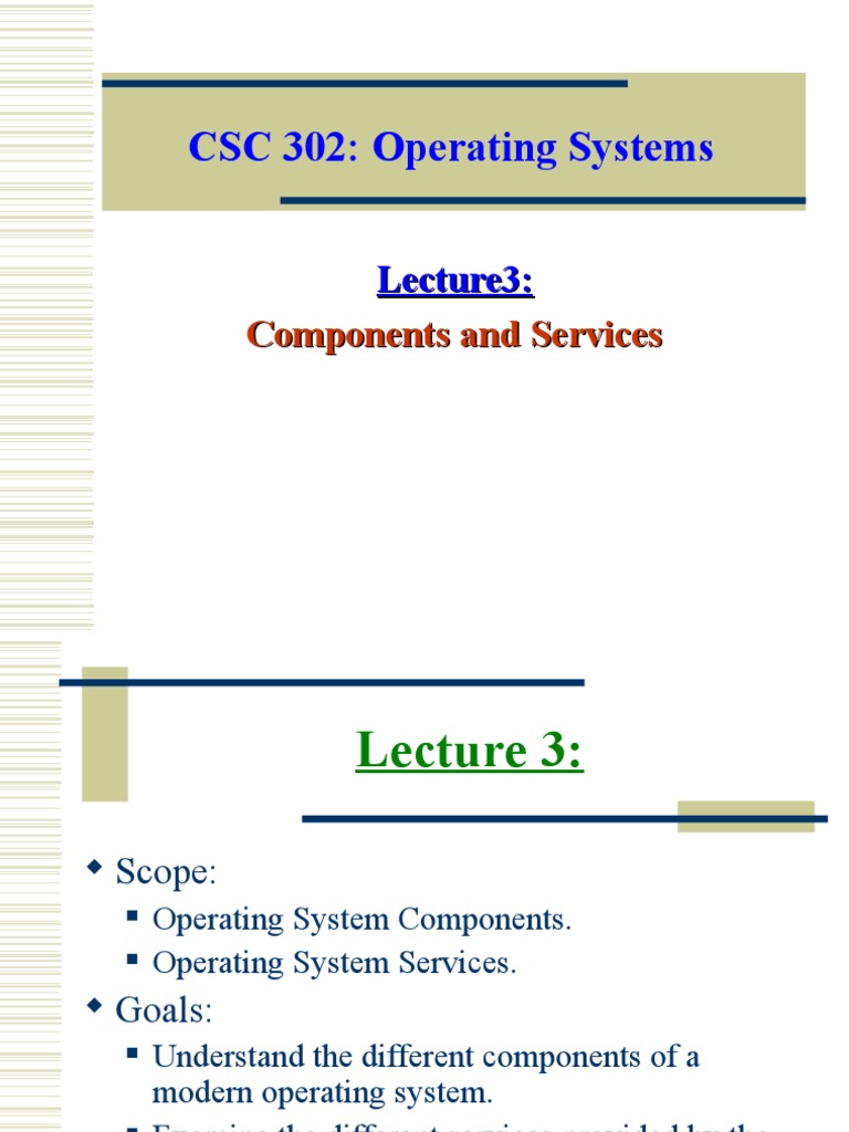 Lecture3 Components and Services | PDF | Operating System | Computer Data Storage
