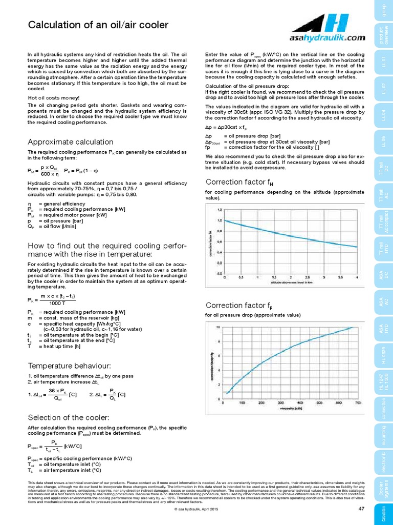 Calculation of An Oil/air Cooler | PDF | Temperature | Heat