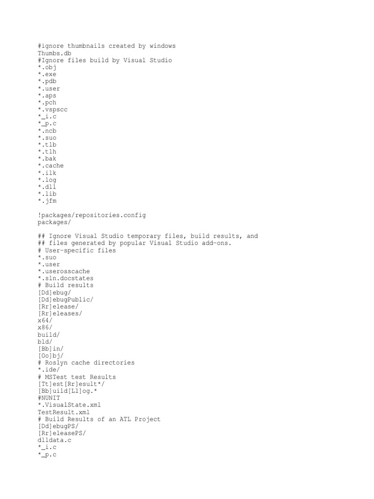 Gitignore Global | PDF | Microsoft Visual Studio | Directory (Computing)