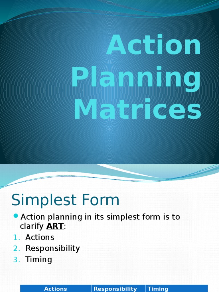 Action Planning Matrices.pptx | Matrix (Mathematics) | Business