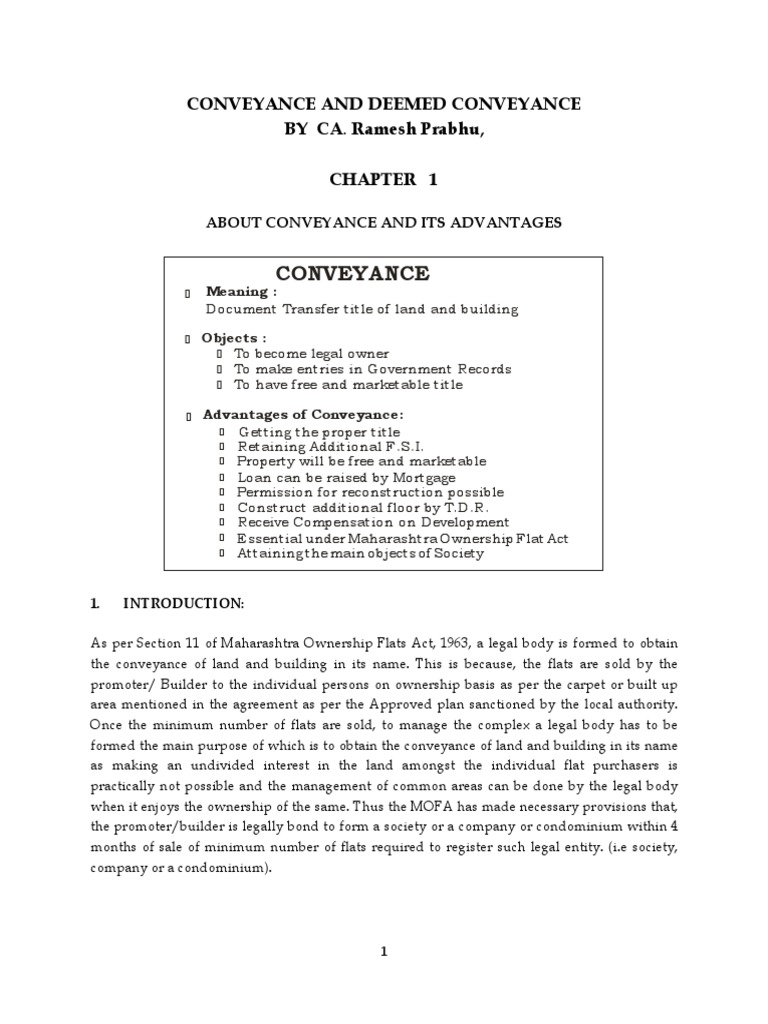 Deemed Conveyance | Download Free PDF | Conveyancing | Deed