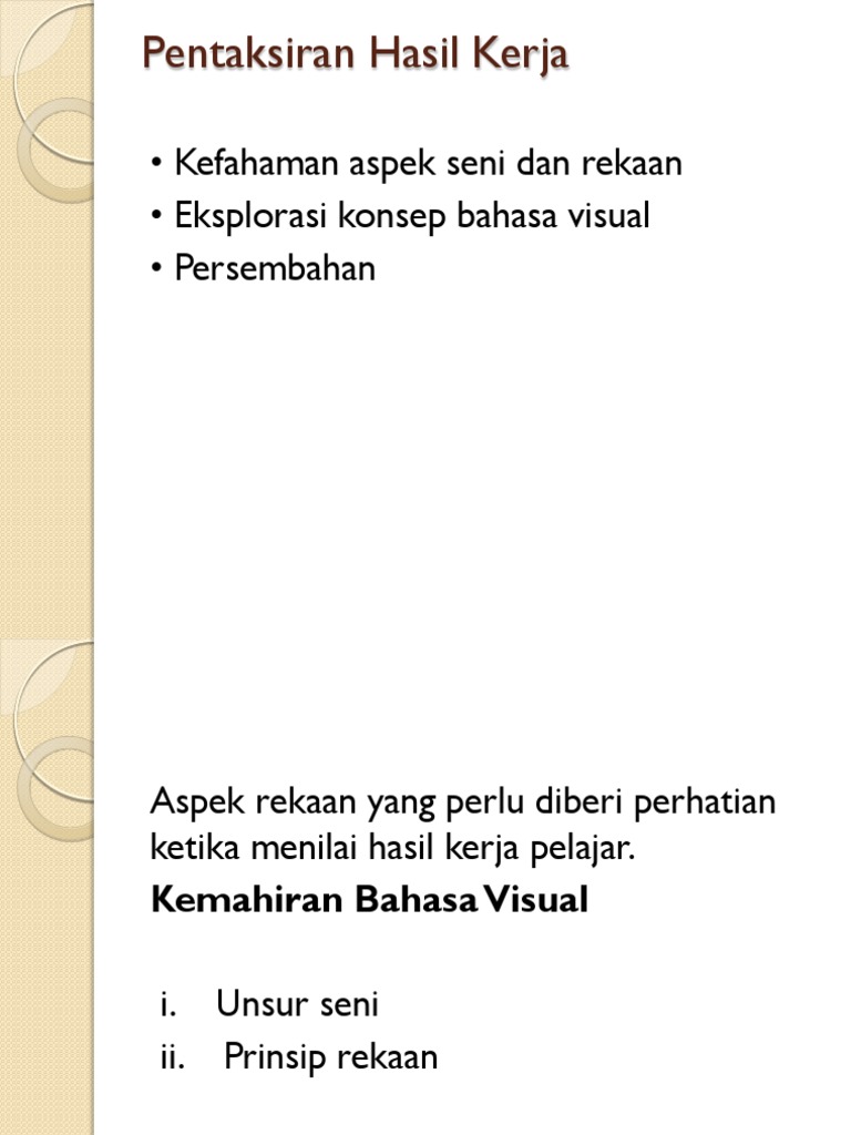 Penilaian Hasil Kerja Seni Visual | PDF | Seni