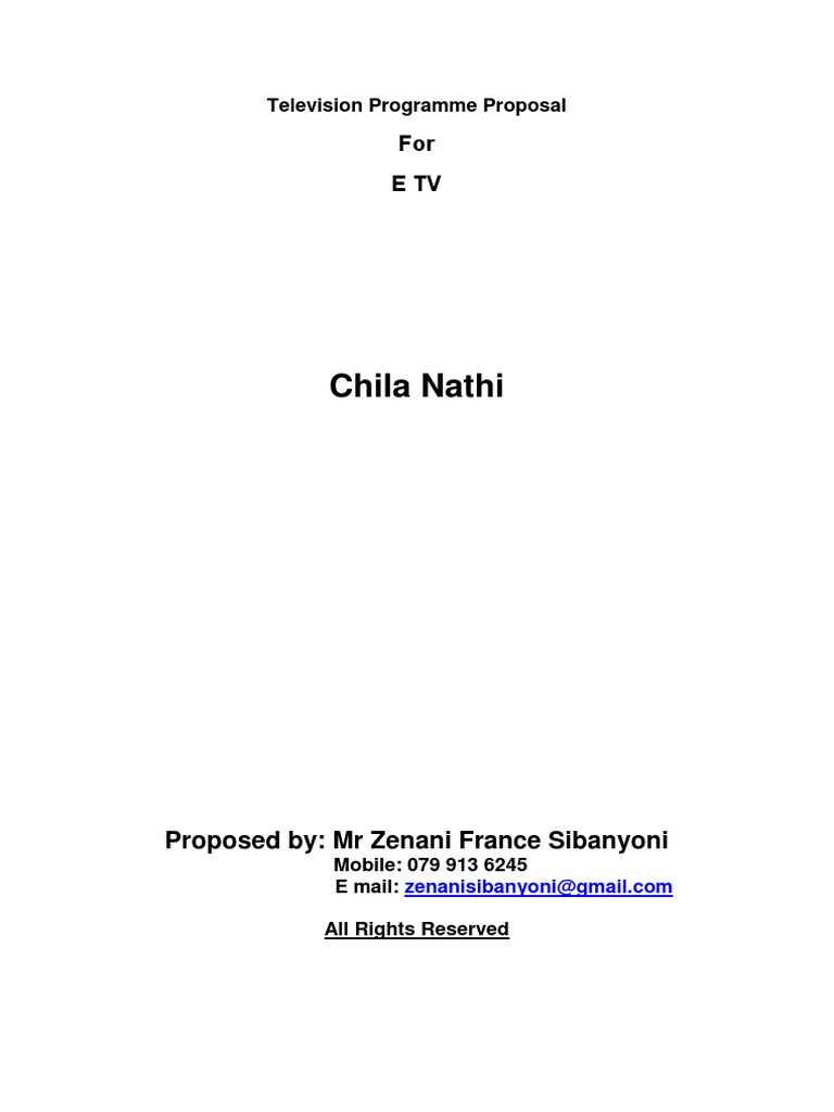 Television Programme Proposal | PDF | Tavern | Communication