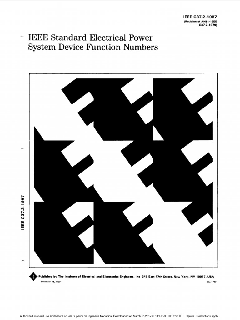 IEEE C37.2 Device Function Numbers | PDF | Relay | Switch
