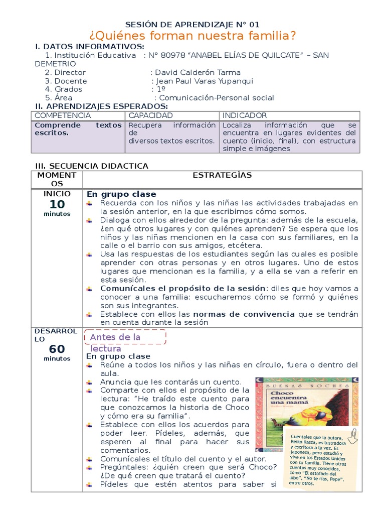 Familia aprendizaje | PDF | Lectura (proceso) | Cuentos