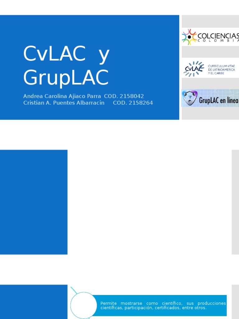 Introducción a CvLAC y GrupLAC | PDF | Plan de estudios | Ciencia y ...