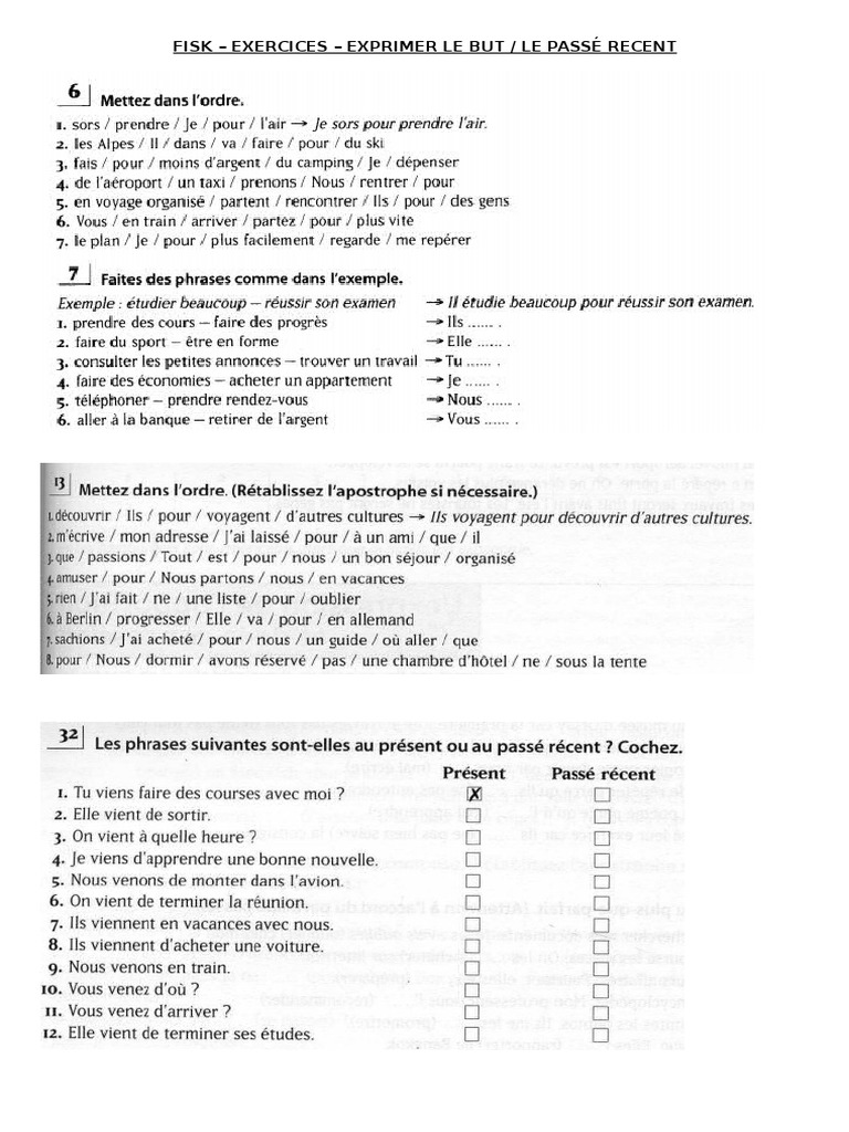 EXERCICES BUT PASSÉ RECENT.docx | PDF