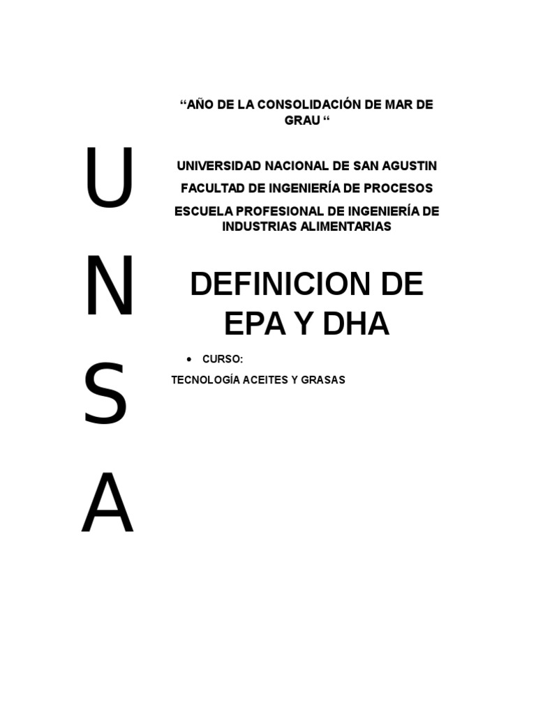 Definición de EPA y DHA en Omega-3 | PDF | Ácido Graso Omega 3 | Ácido ...
