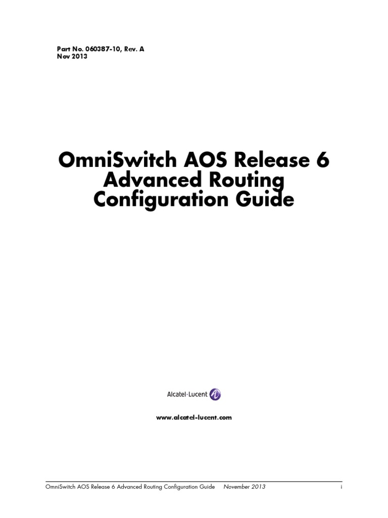 Omniswitch Aos Release 6 Advanced Routing Configuration Guide | PDF | I Pv6 | Multicast
