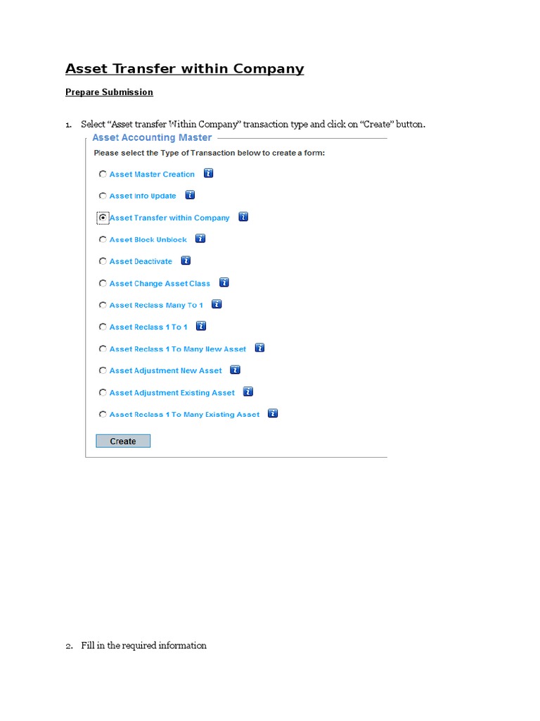 Asset Transfer Within Company | PDF