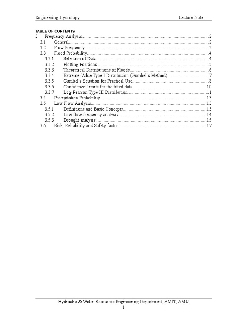 Chapter 3-Frequency Analysis | PDF | Hydrology | Flood