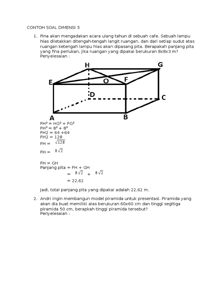 Contoh Soal Dimensi 3 | PDF