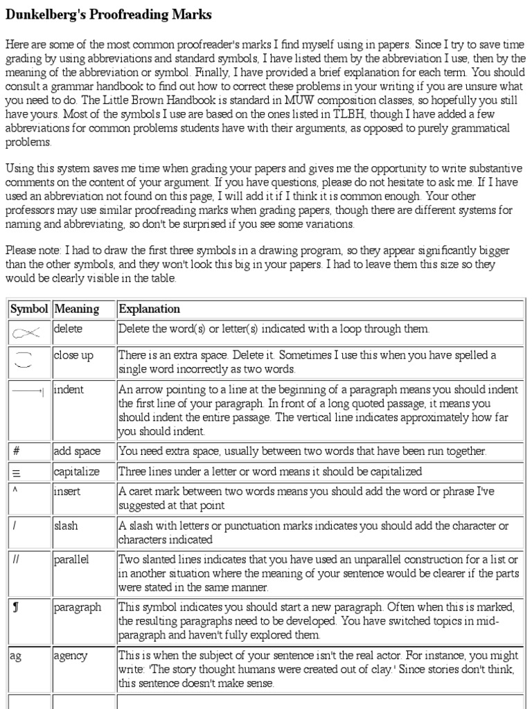 Proofreader's Marks | PDF | Grammatical Number | Paragraph