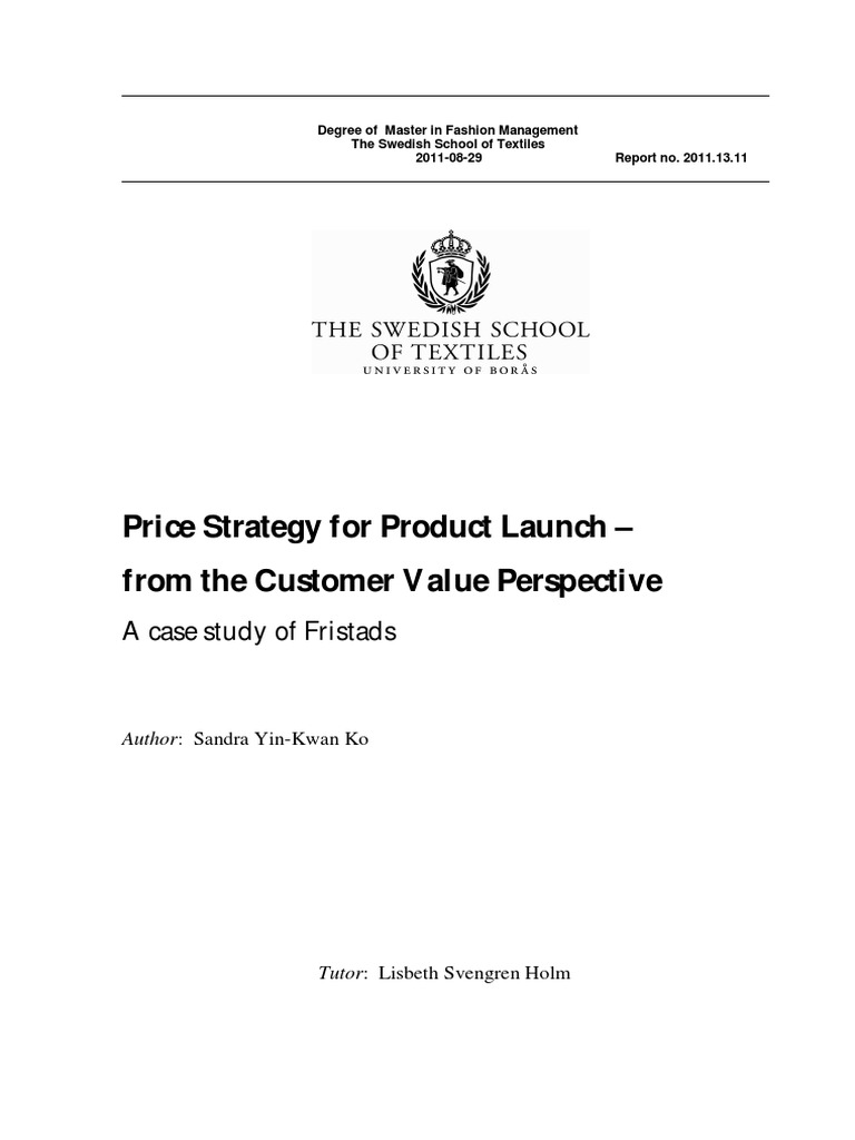 Price Strategy For Product Launch - From The Customer Value Perspective ...