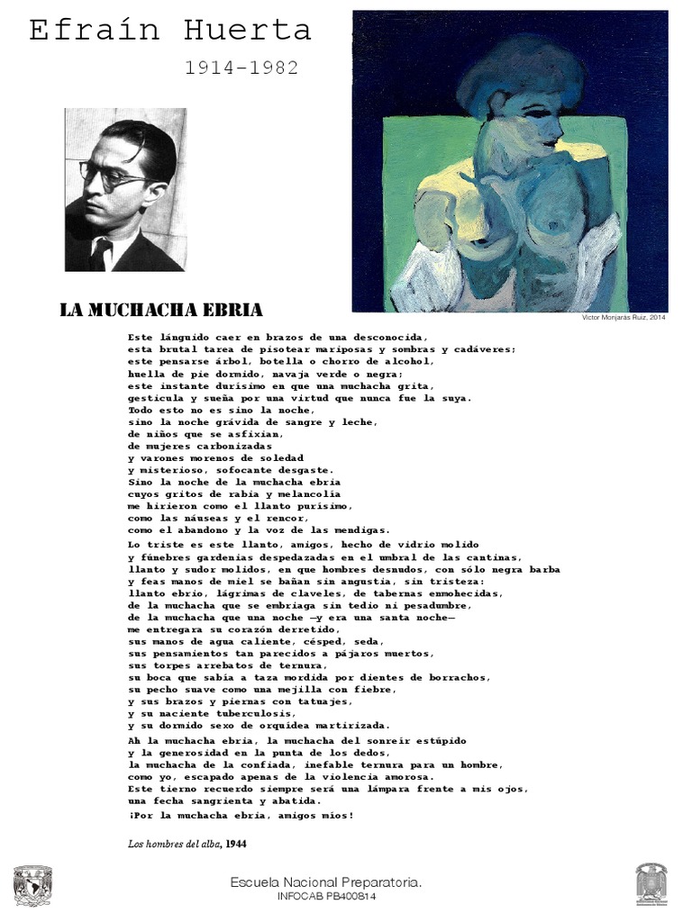 Poema: La Muchacha Ebria de Efraín Huerta | PDF | Poesía
