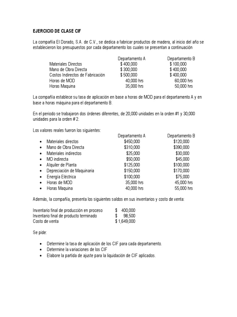 Ejercicio de Clase Cif | PDF