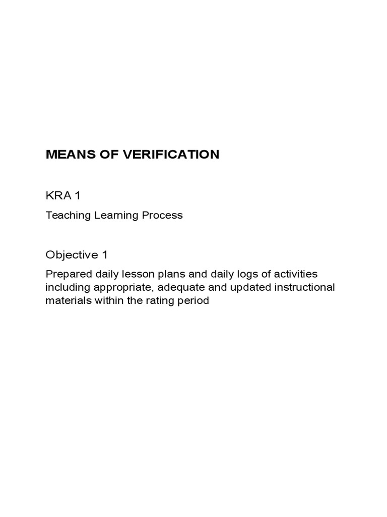 Means of Verification | Lesson Plan | Applied Psychology