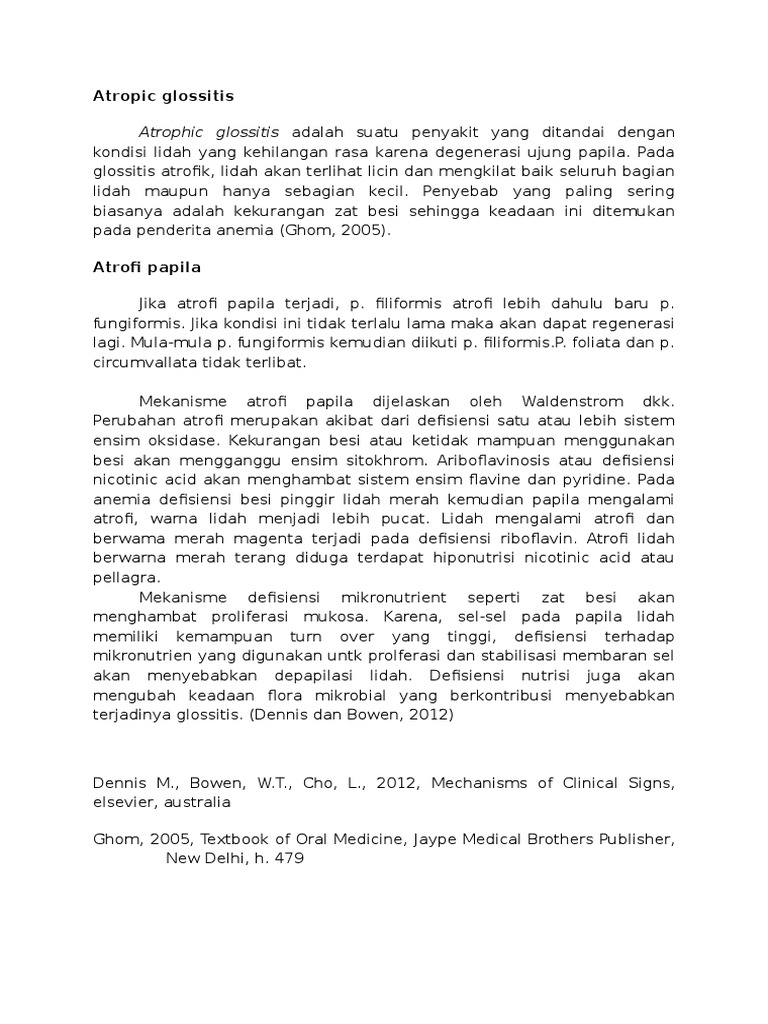 Atrofi Papila Lidah dan Anemia | PDF
