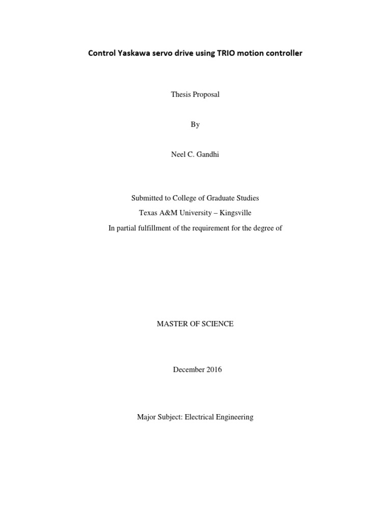 Control Yaskawa Servo Drive Using TRIO Motion Controller: Thesis ...