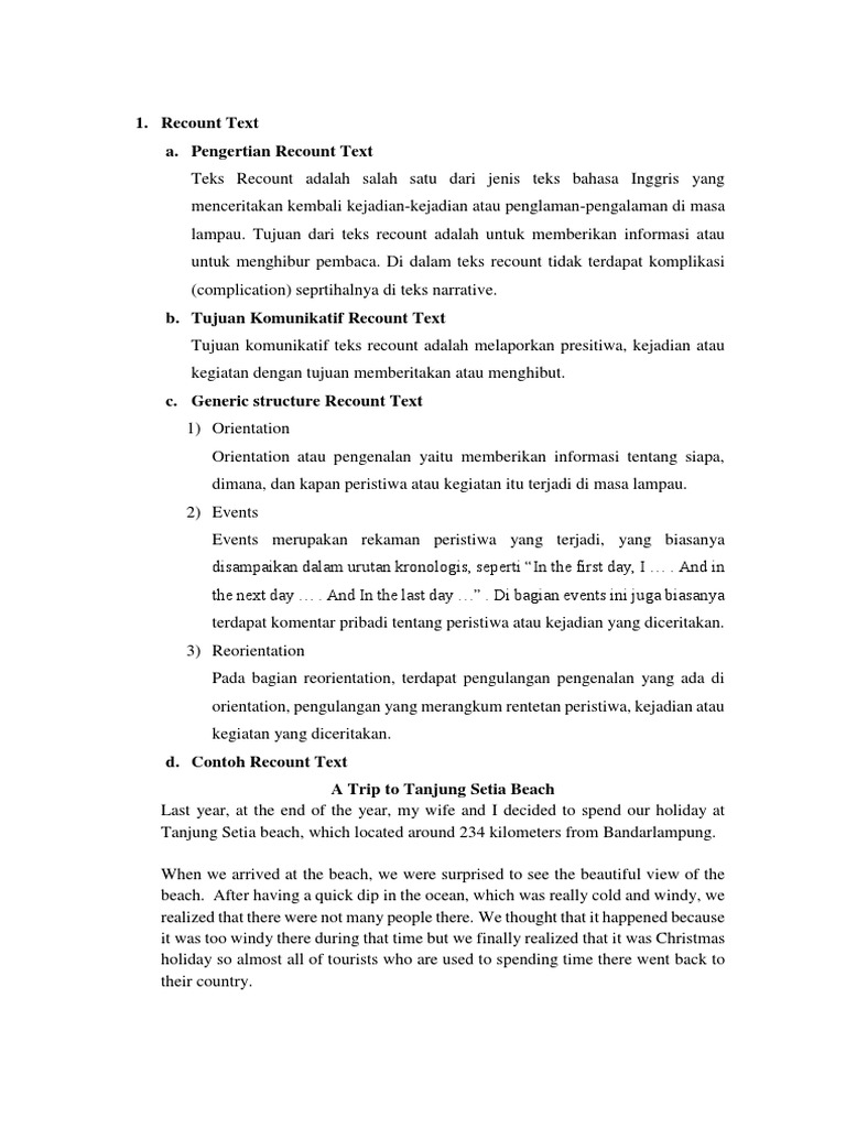 Perbedaan Recount Dan Report Text | PDF