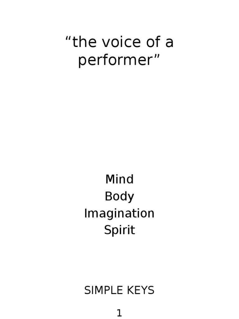 The Voice of a Performer: A Guide to Developing Strong Technique ...