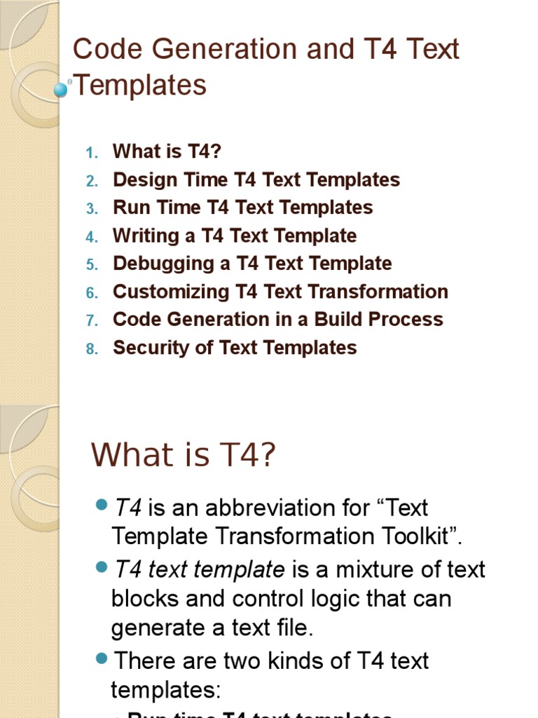 Code Generation and T4 Text Templates | PDF | Source Code | Microsoft ...