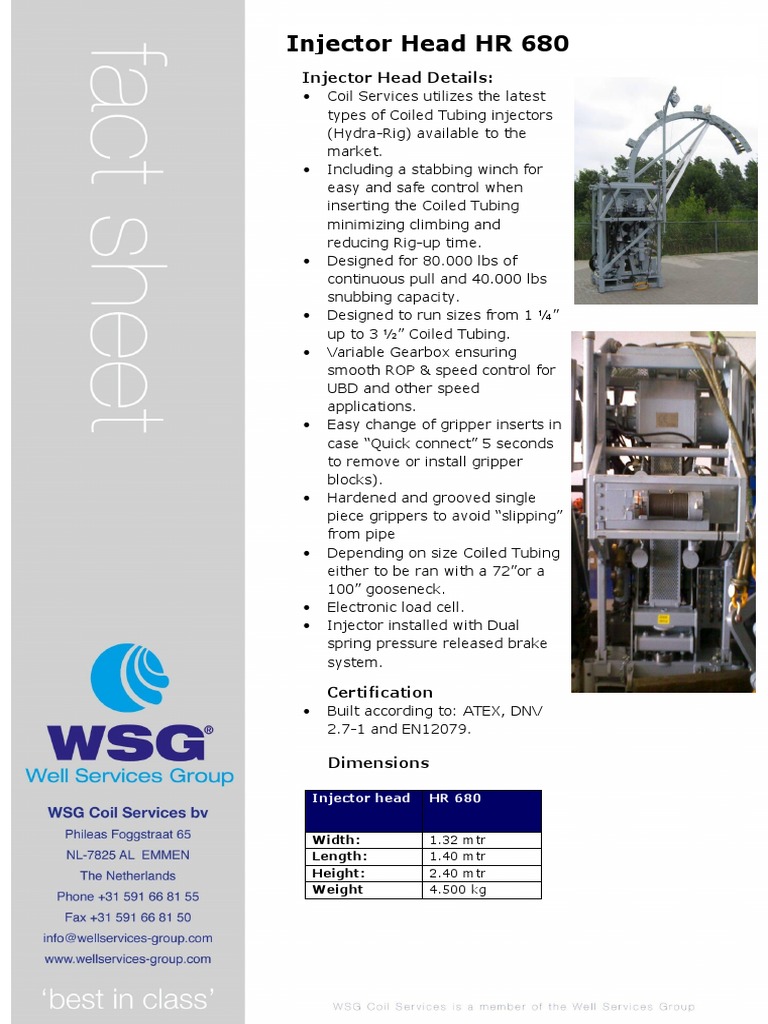 08 Injector Head HR680 WSG Coil | PDF