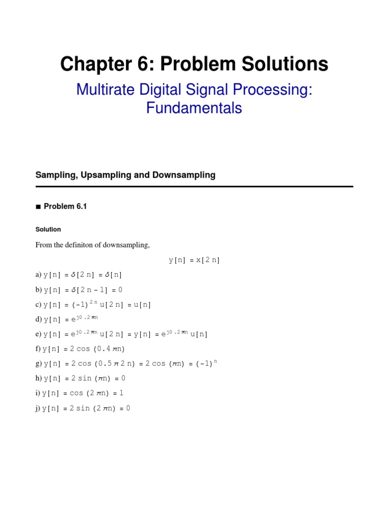 Solutions Chapter6 PDF | PDF | Filter (Signal Processing) | Digital Signal Processing