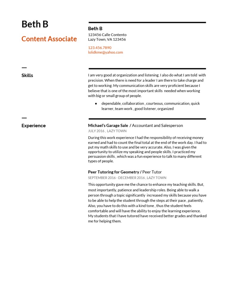 Copyofresume | PDF | Tutor | Leadership