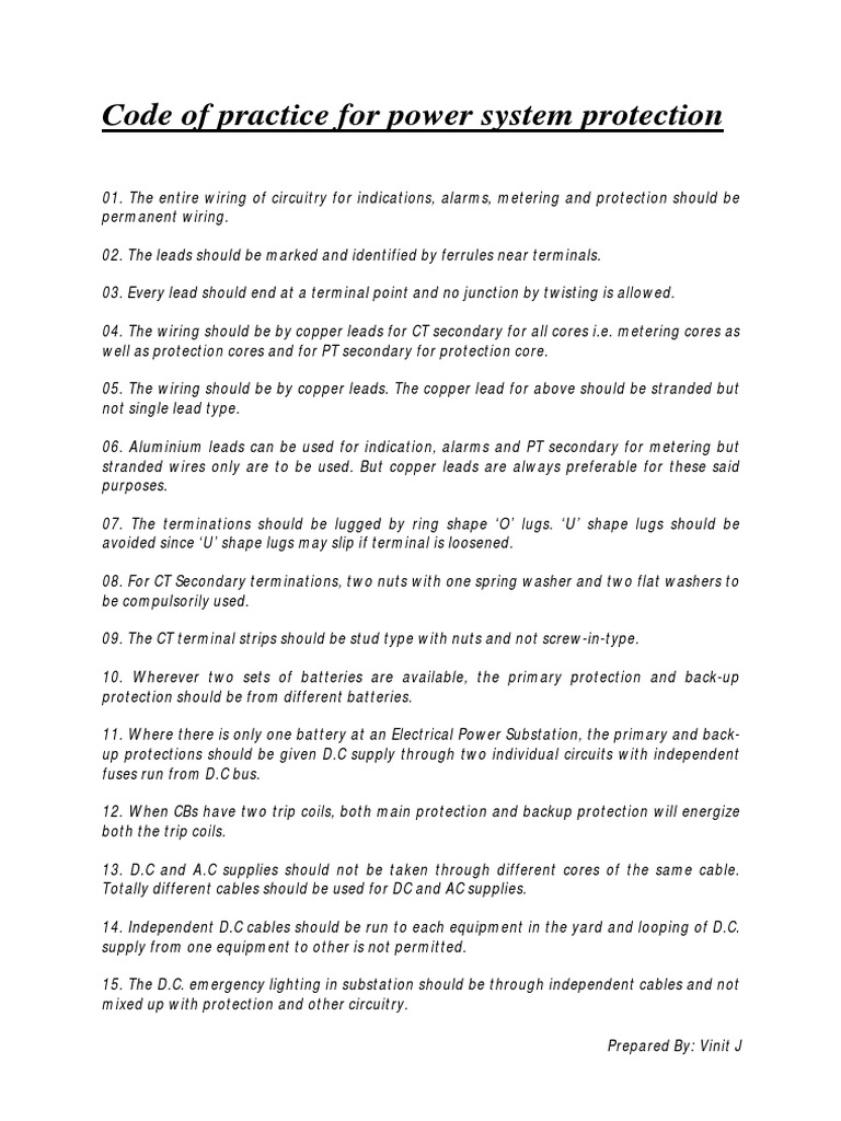 Code of Practice For Power System Protection | PDF | Electrical Wiring ...