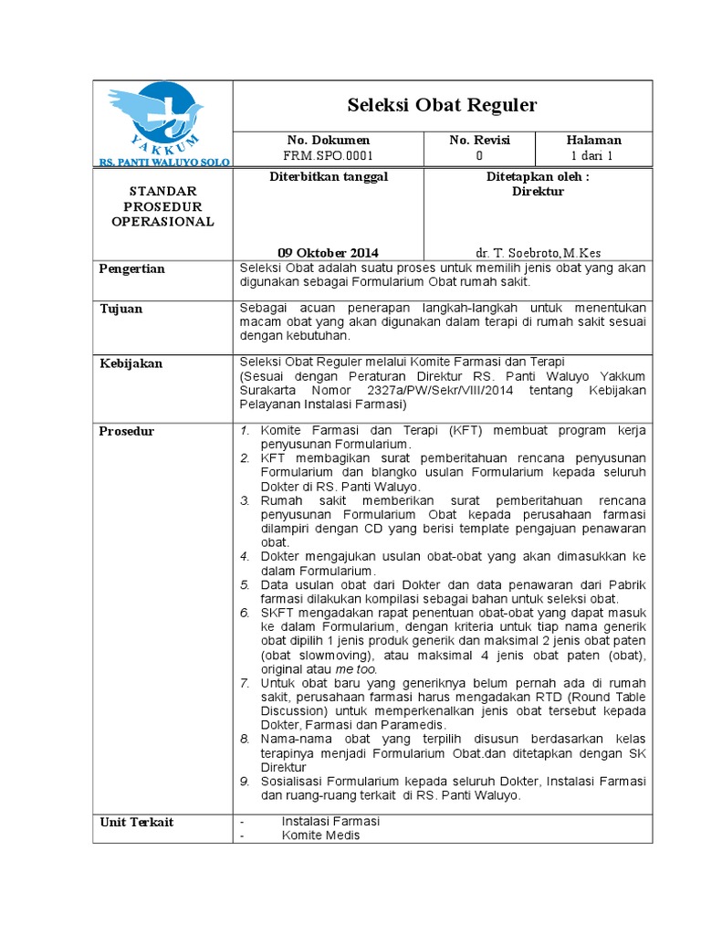 SPO Seleksi Obat Reguler | PDF | Kesehatan Holistik | Sains & Matematika